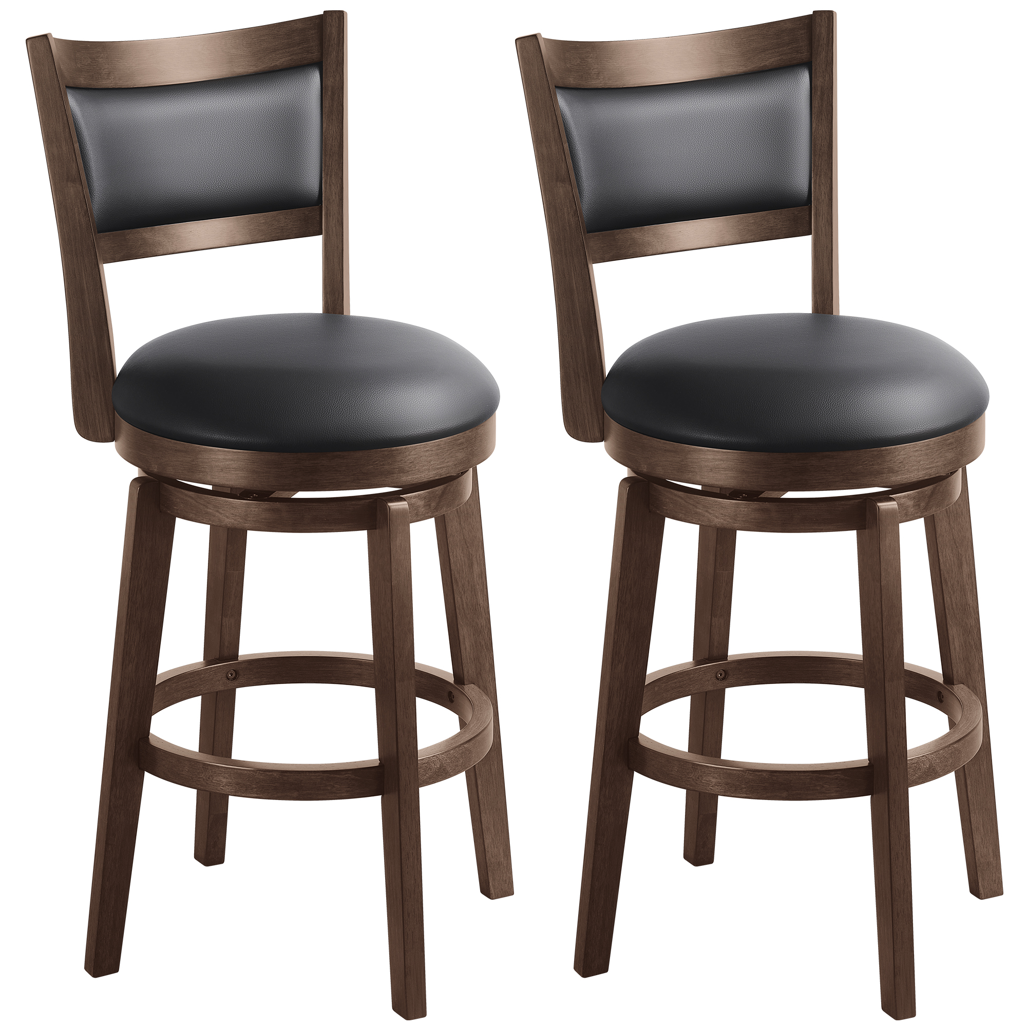 Otus Brushed Stainless Steel Faux Leather 26-inch Seat Height ...