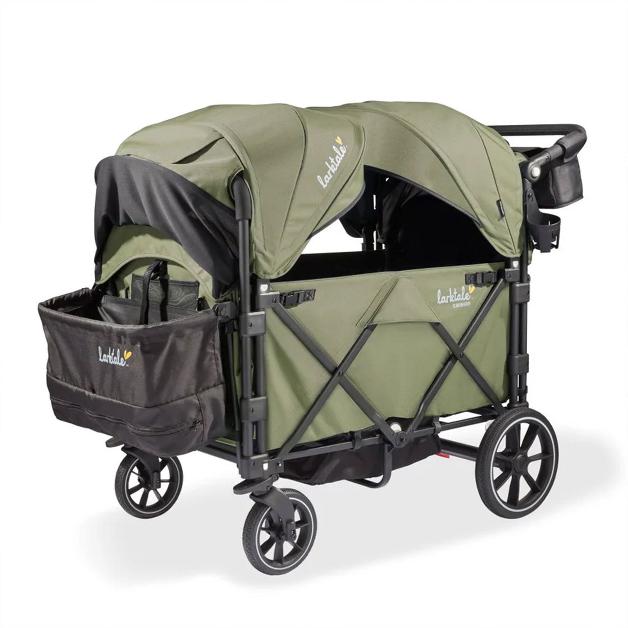Larktale Caravan Quad Foldable Stroller Wagon for Kids & Babies, Green ...