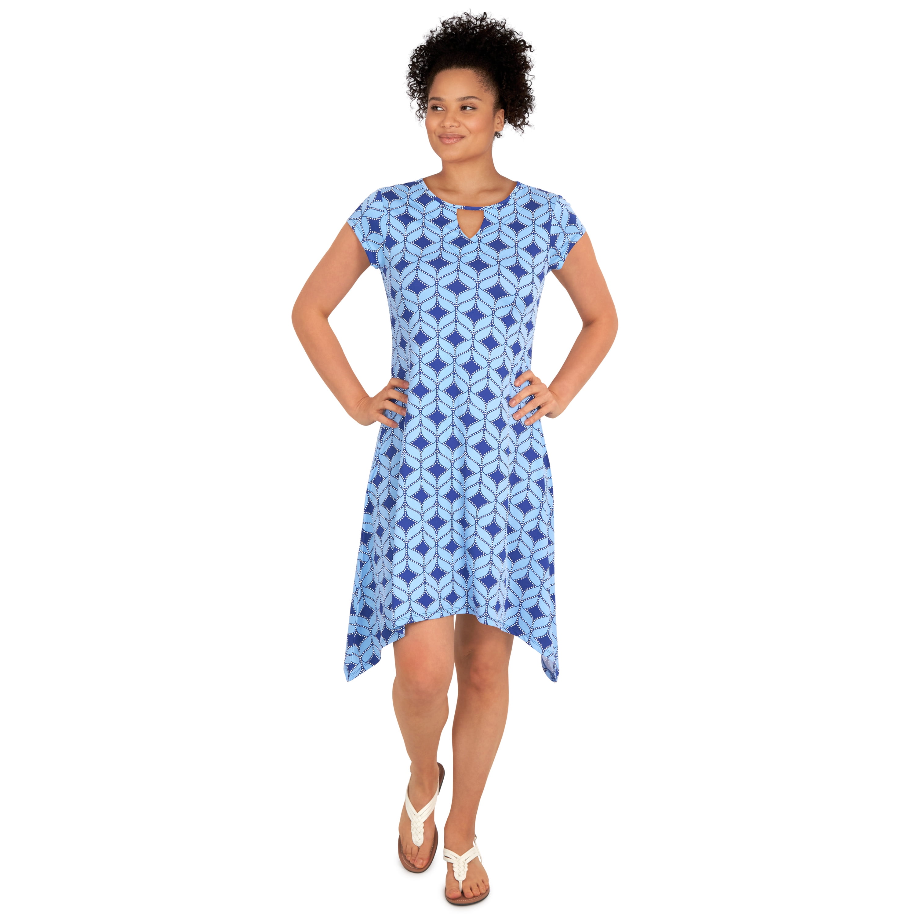 Larky Lark Womens Geometric Puff Print Dress - Walmart.com