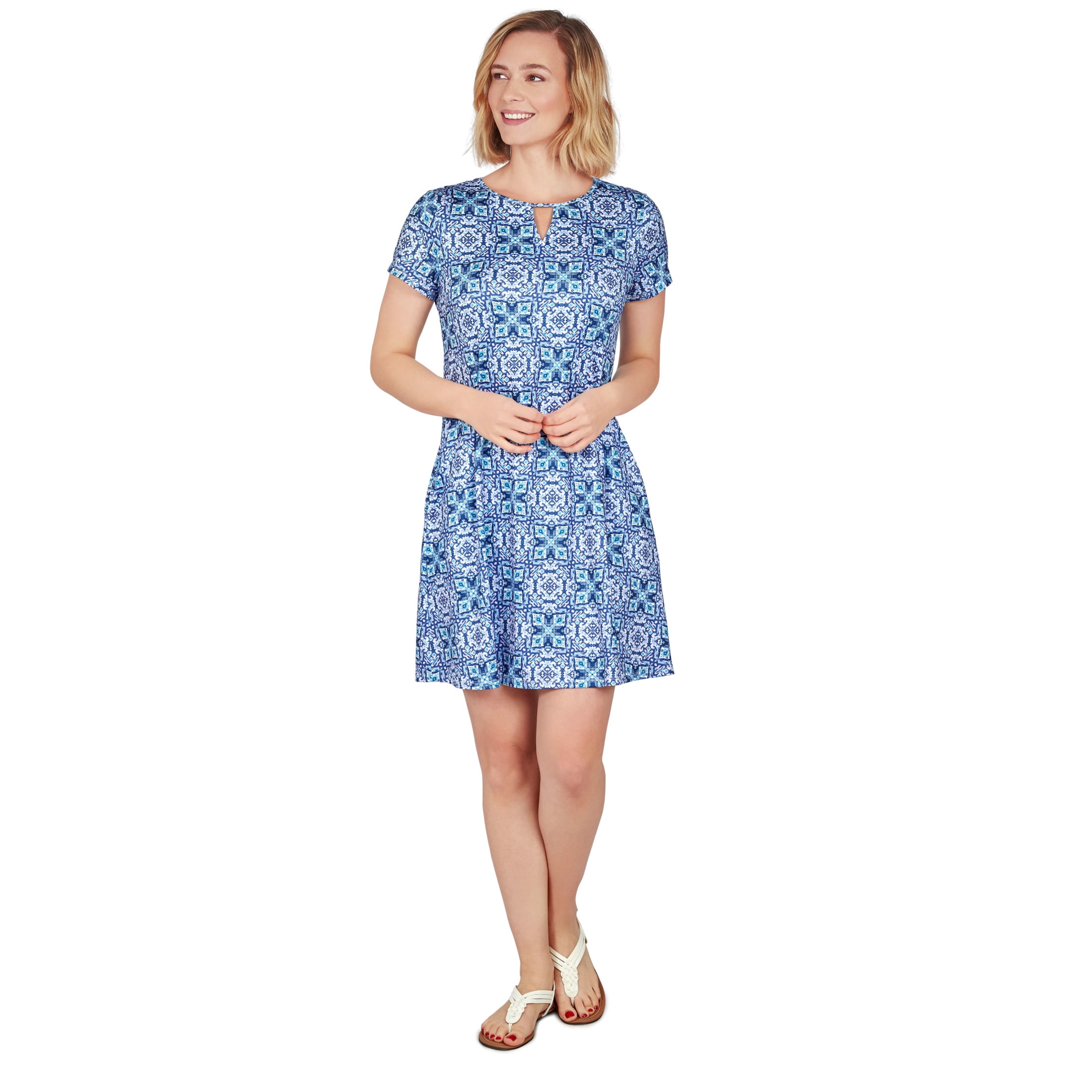 Larky Lark Womens Key Hole T-Shirt Dress In Free-Spirit Foulard ...