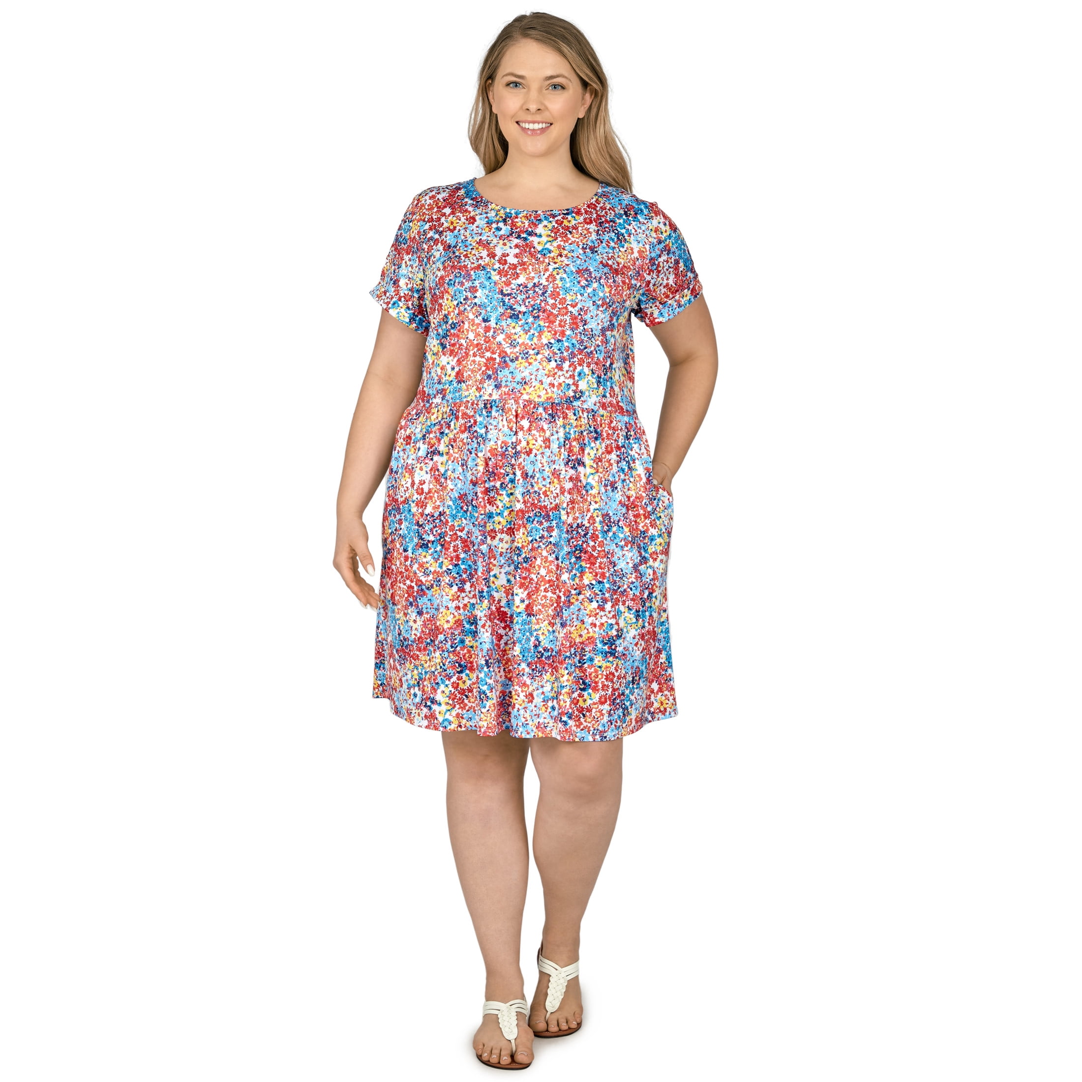 Larky Lark Womens Plus-Size Easy Fit Dress In Daydream Meadows ...