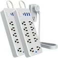 LarmTek 10 Outlets Power Strip 4ft Cord,Surge Protector,with 4 USB ...
