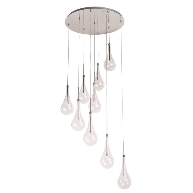 Larmes LED Polished Chrome Single Pendant Ceiling Light - 22 in ...