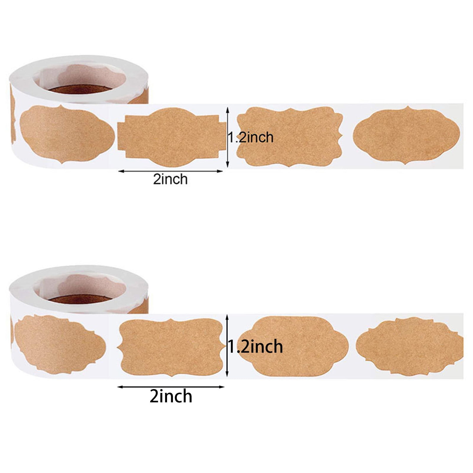 Larmly 300pcs Kraft Paper Stickers Blank Handmade Sticker Adhesive ...