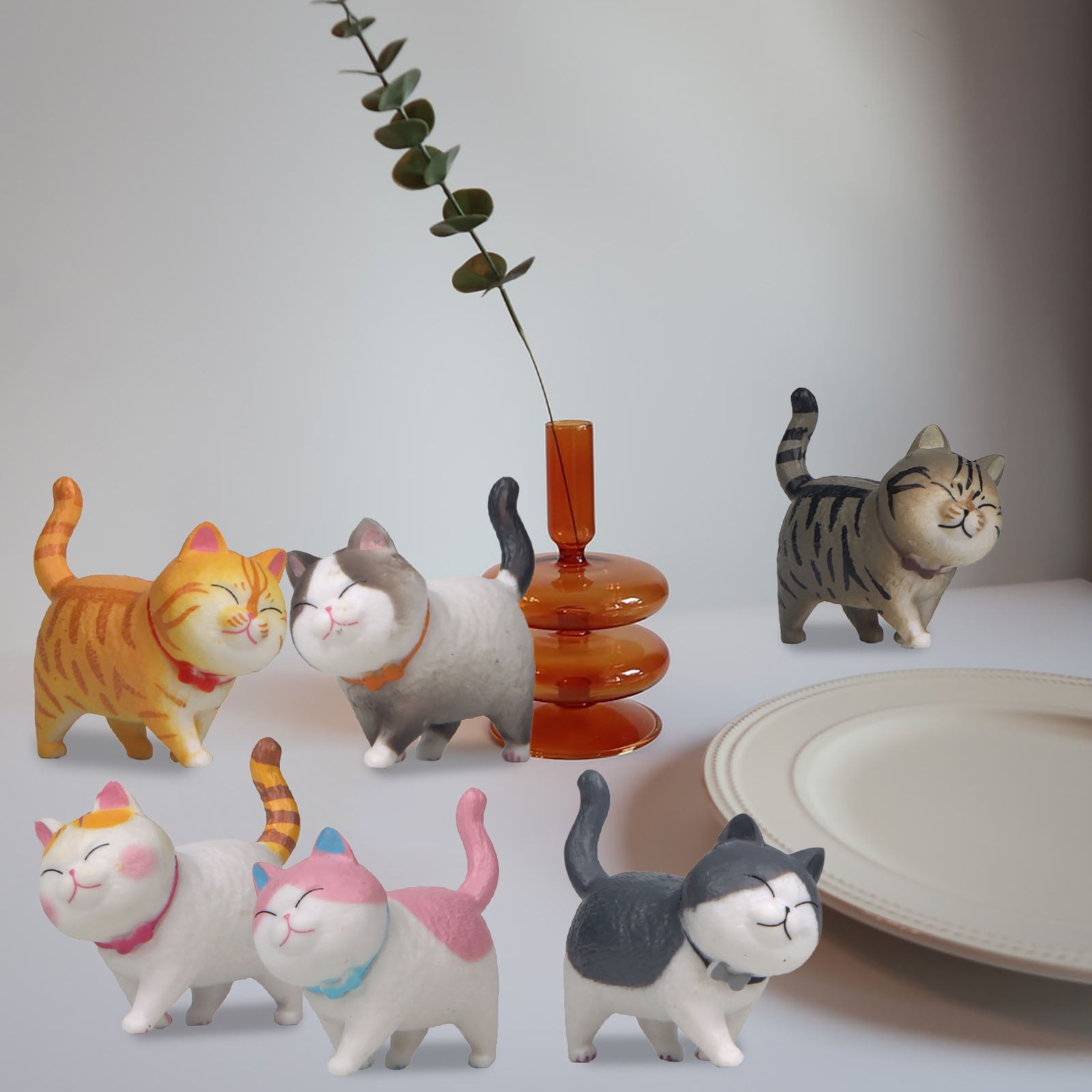 Larmly Cute Miniature Cats Figure Animal Cats Characterstoys Mini ...