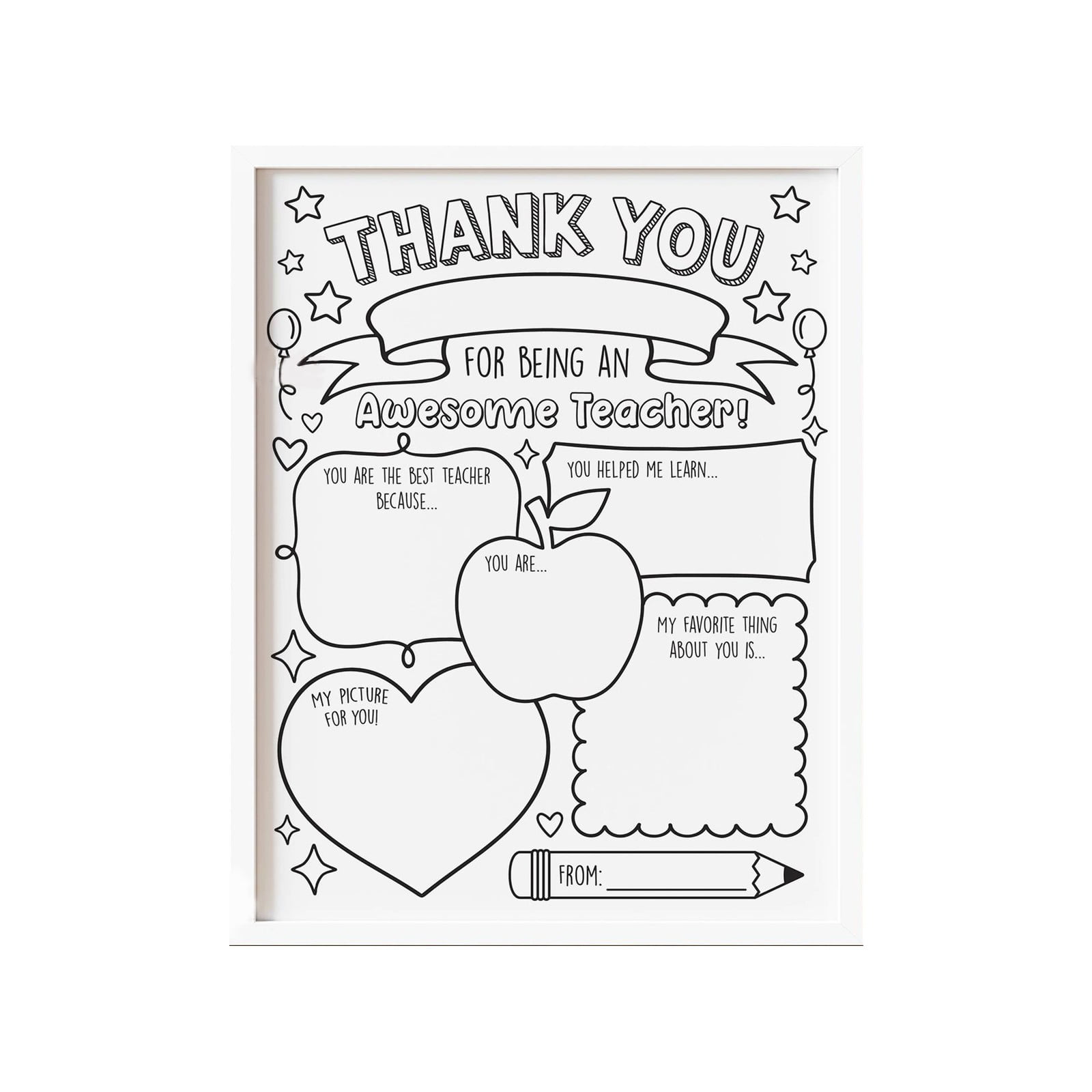 Larmly Teacher Thank You Card 1 Thank You Card For Teacher Gift With ...
