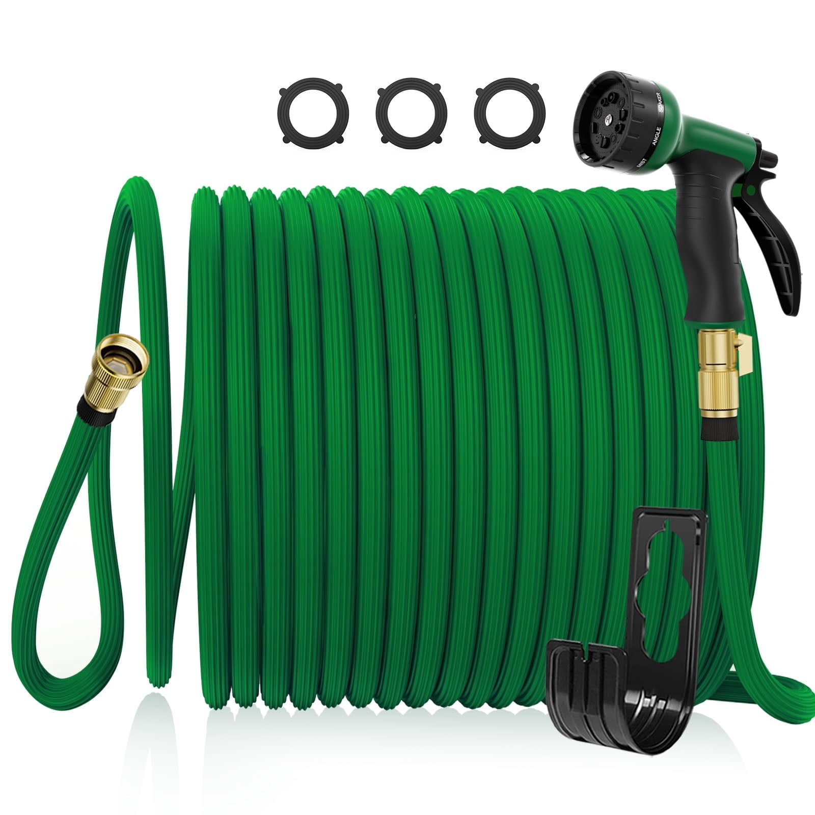 Larmtek 100 ft Expandable Garden Hose,Green,Water Hose for Outside with ...