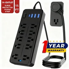 Titan 6-Outlet Surge Protector with LED Lights, 8ft. Extension Cord ...