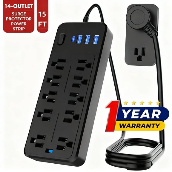 Surge Protector Power Strip, 6-Outlet, 790 Joules, 6ft Extension Cord ...