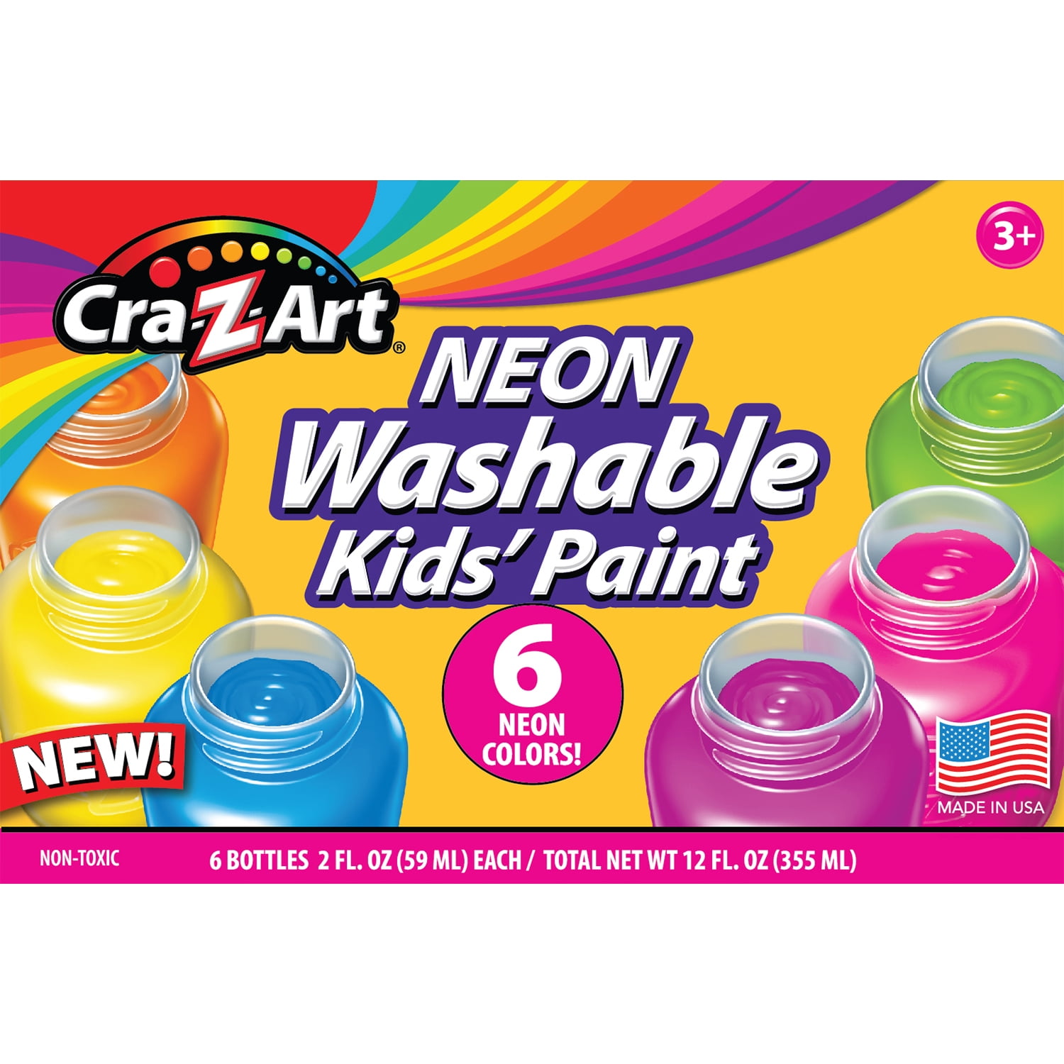 Cra-Z-Art Washable Neon Paint, 6 Count - Walmart.com