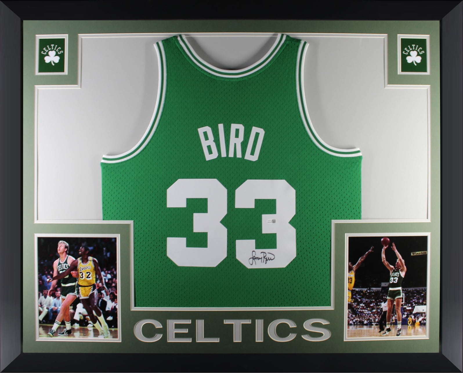Larry Bird Autographed Boston Celtics Mitchell & Ness Swingman Signed Basketball Framed Jersey ...