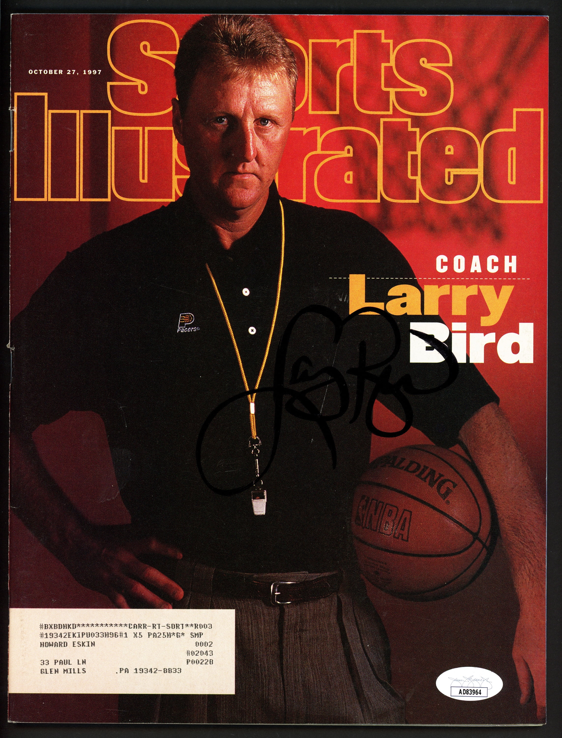 Larry Bird Autographed Sports Illustrated Sports Illustrated Magazine ...