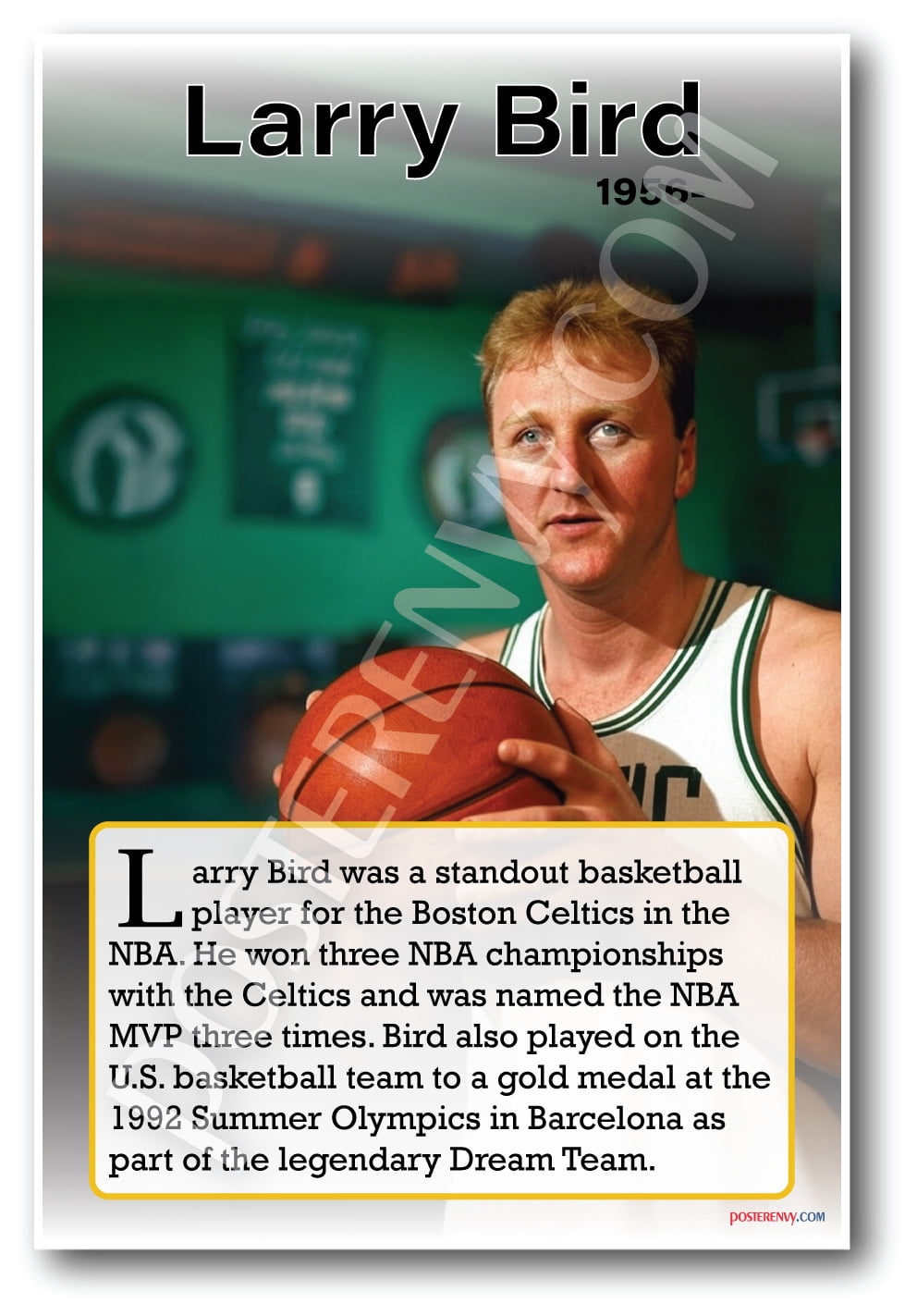 Larry Bird - Basketball Legend - Biography Poster 18 x 12 inch ...