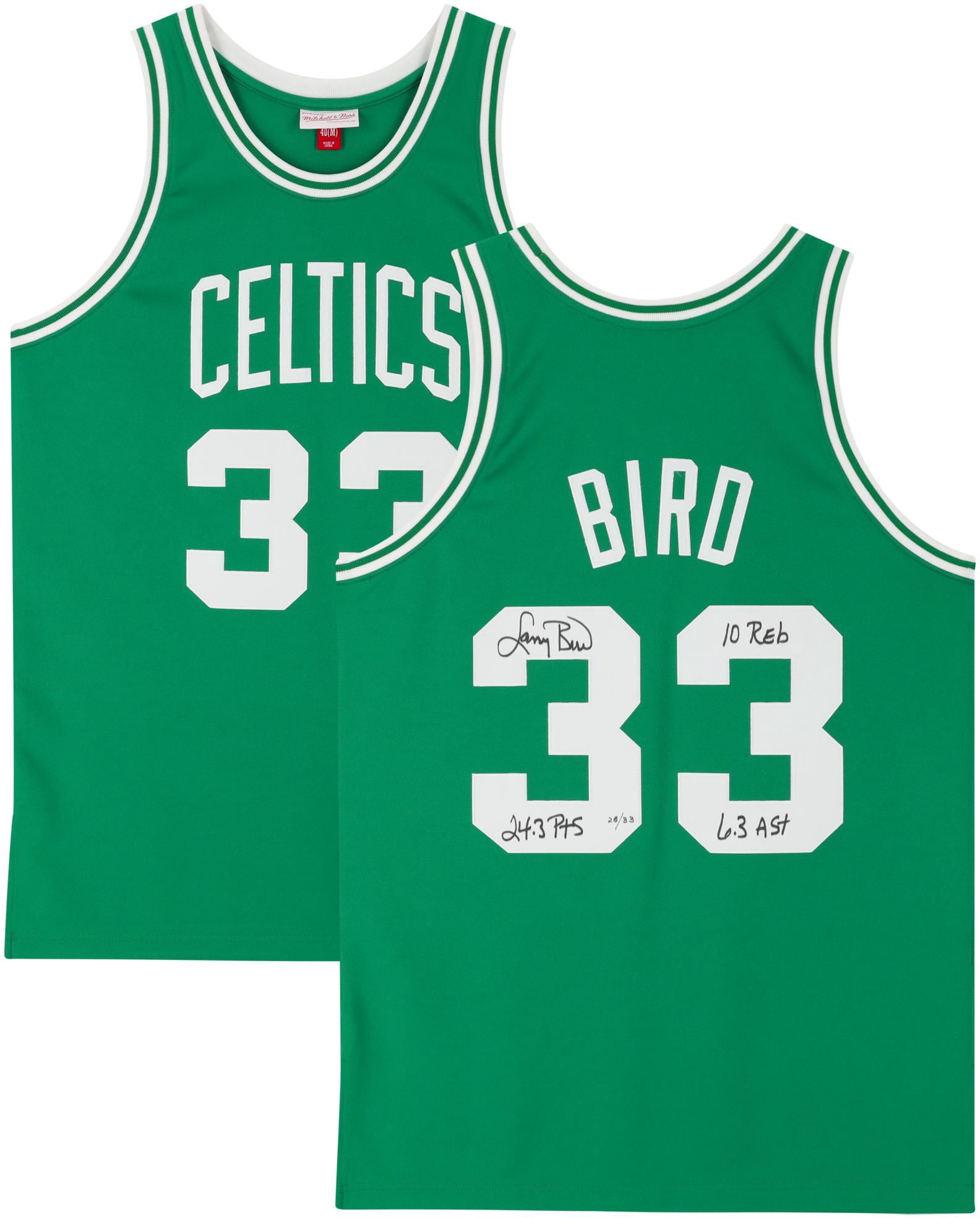 Larry Bird Boston Celtics Autographed Green Mitchell & Ness 1985-1986 ...