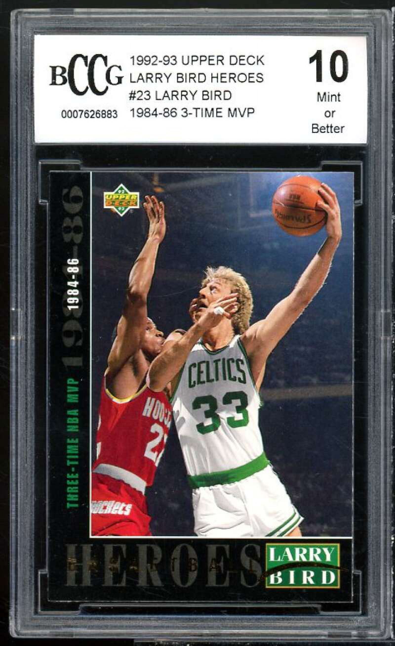 Larry Bird Card 1992-93 Upper Deck Basketball Heroes #19 BGS BCCG 10 ...
