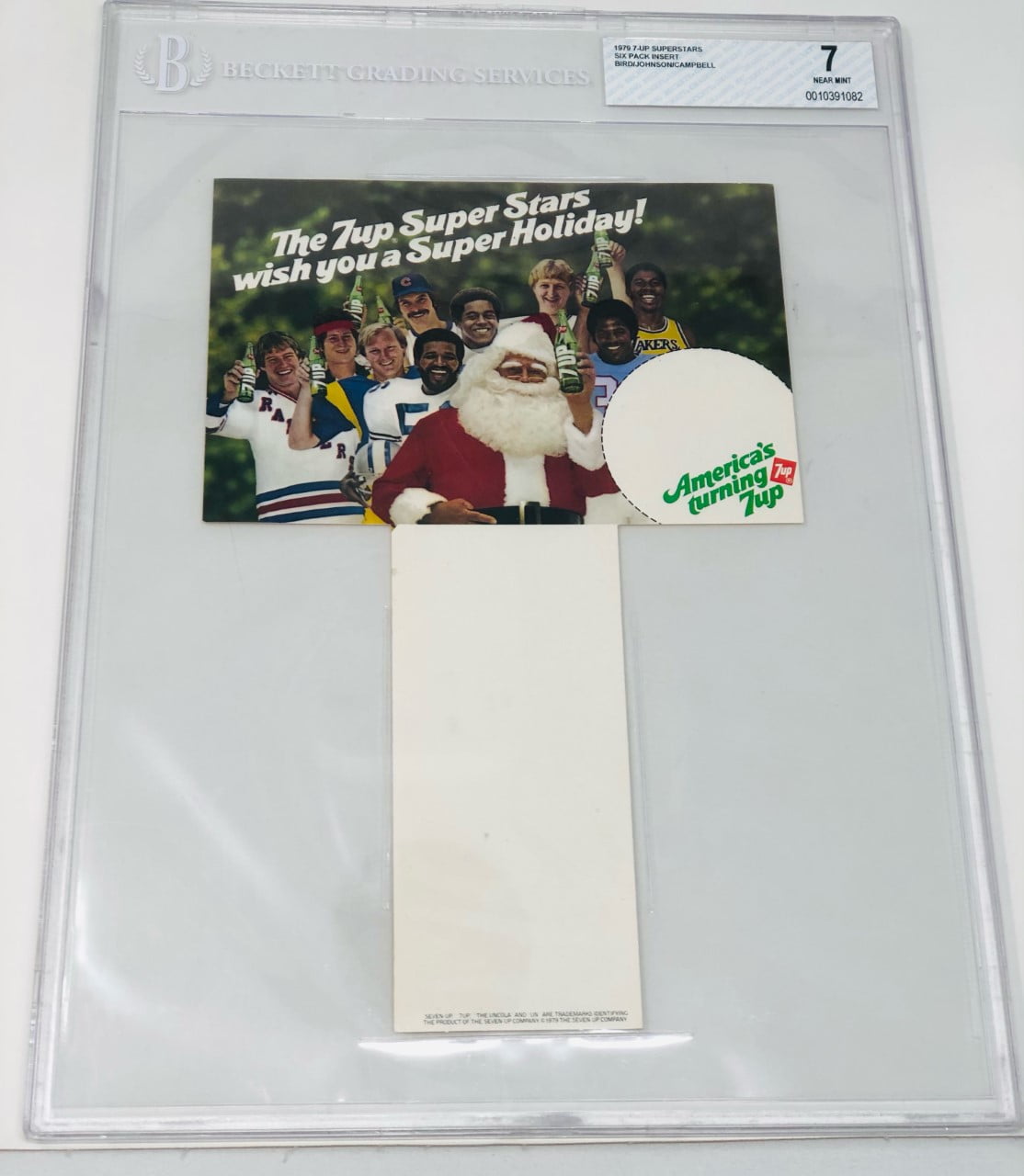 Larry Bird / Magic Johnson Rookie Card Pack Insert 1979 7-UP Superstars ...