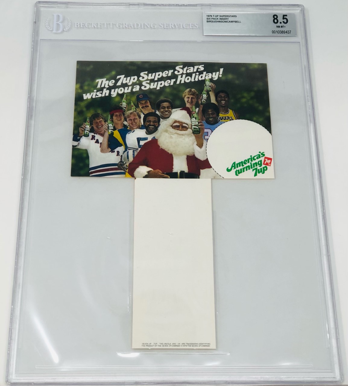 Larry Bird / Magic Johnson Rookie Card Pack Insert 1979 7-UP Superstars ...