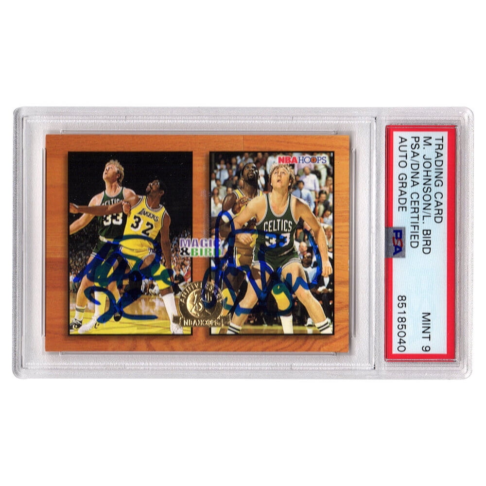 Larry Bird & Magic Johnson Signed Celtics / Lakers 1994 NBA Hoops Card (5th Anniversary) #MB1 ...