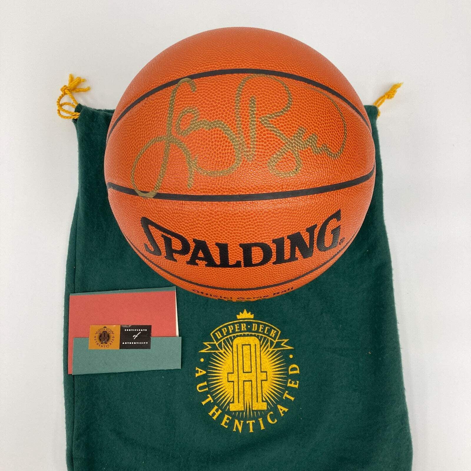 Larry Bird Signed Spalding Official NBA Game Basketball UDA Upper Deck ...