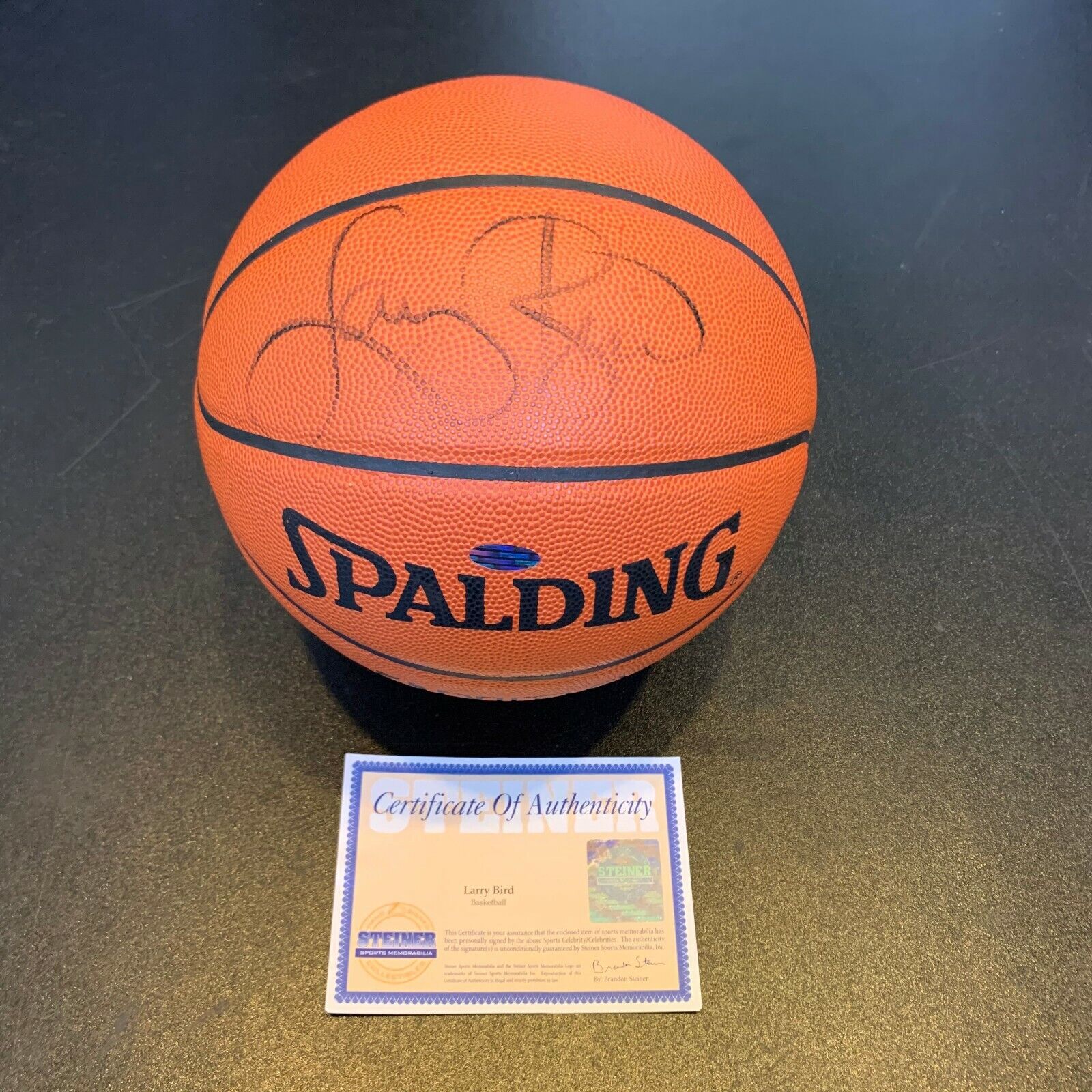 Larry Bird Signed Spalding Official NBA Game Basketball With Steiner ...