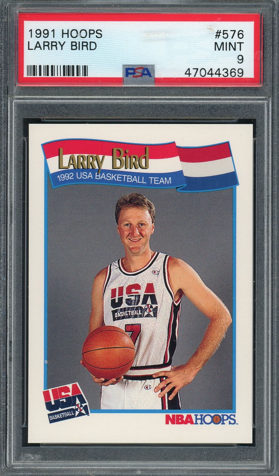 Larry Bird USA Basketball Team 1991 Hoops Basketball Card #576 Graded ...