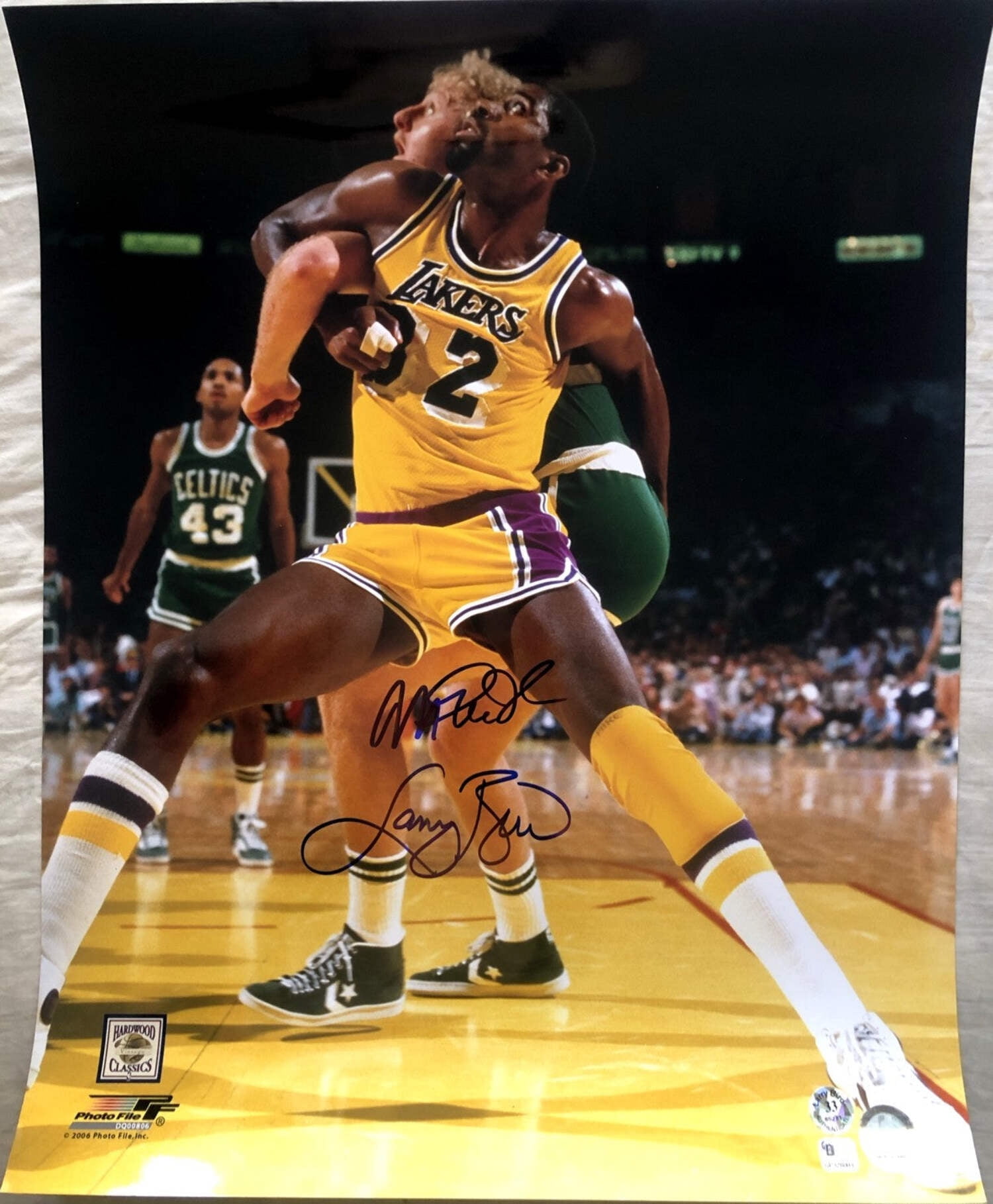Larry Bird and Magic Johnson autographed 16x20 poster size photo (Schwartz Sports) - Walmart.com