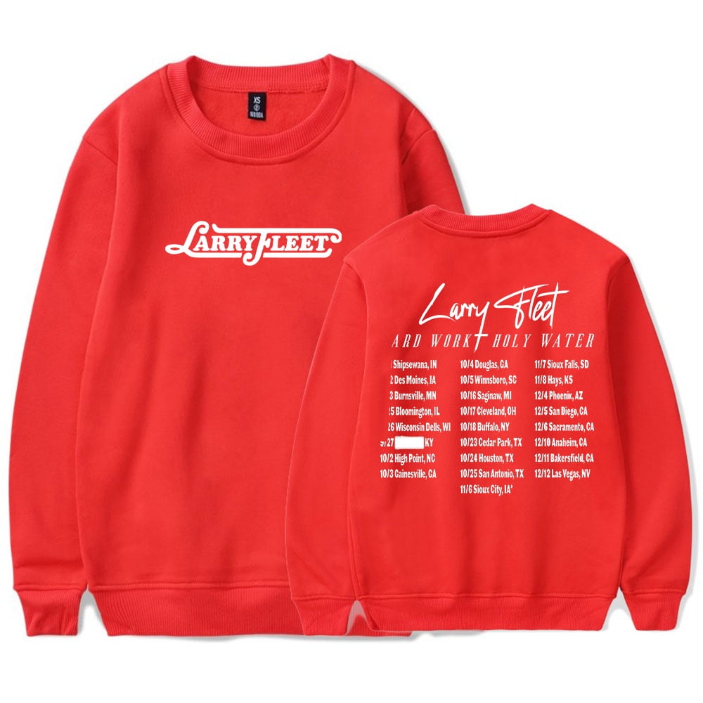 Larry Fleet Hard Work And Holy Water Tour Merch Long Sleeve Sweatshirts ...