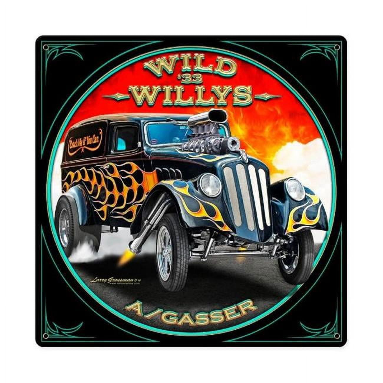Larry Grossman LG440 12 x 12 in. Wild Willys Metal Sign - Walmart.com