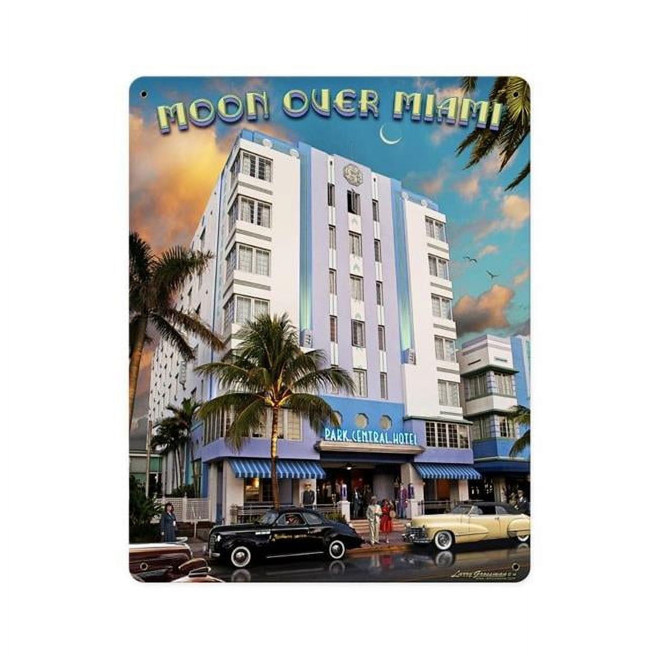 Larry Grossman LG561 Moon Over Miami Metal Sign - Walmart.com