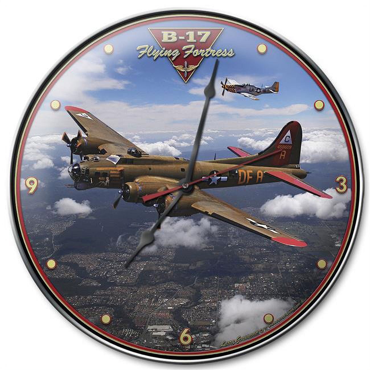 Larry Grossman LG804 14 in. B-17 Flying Fortress Clock - Walmart.com