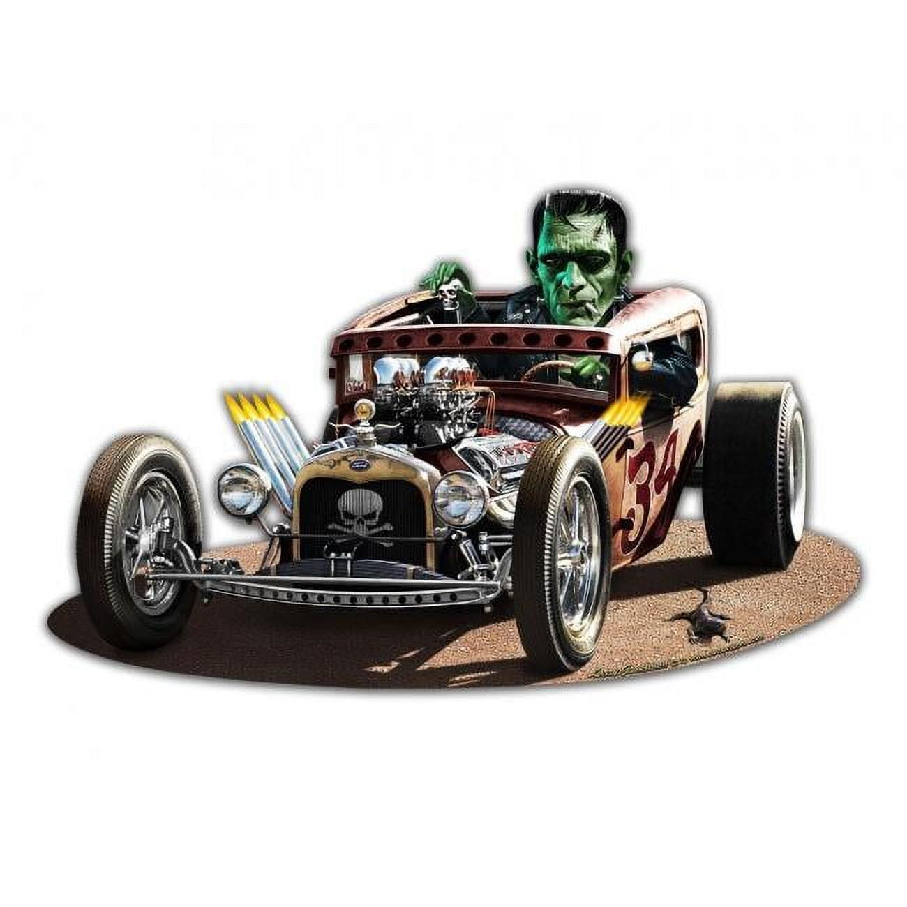 Larry Grossman LG949 Frankies Rat Rod Plasma Metal Sign - 14 x 8 in ...
