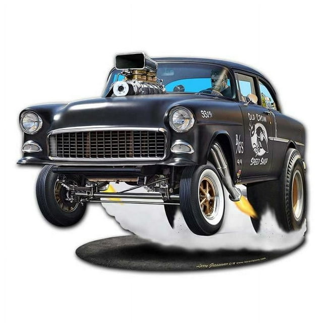 Larry Grossman LGB239 18 x 14 in. 1955 Chevy Gasser Cutout Custom Shape ...