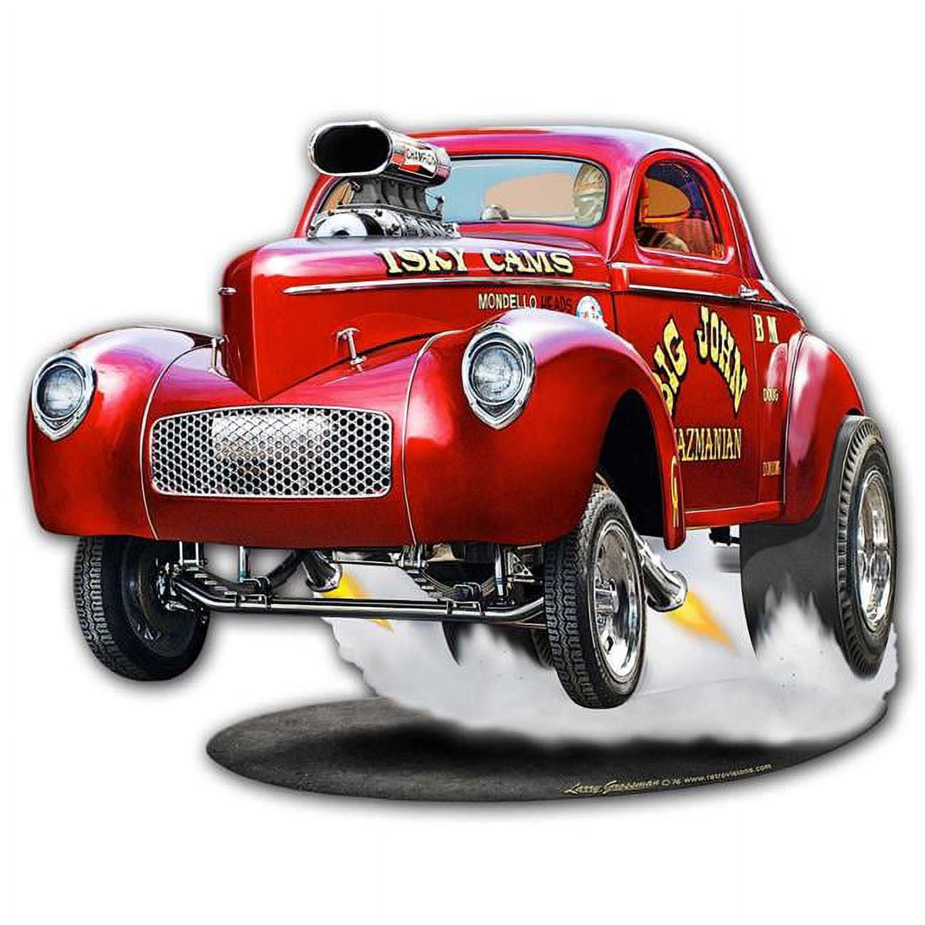 Larry Grossman LGB258 18 x 14 in. 1940 Willys Big John Gasser Cutout ...