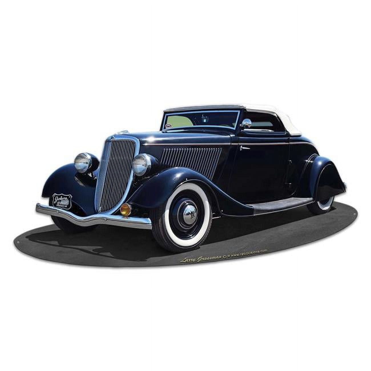 Larry Grossman LGB276 30 x 15 in. 1934 Ragtop Rod Custom Shape Sign ...