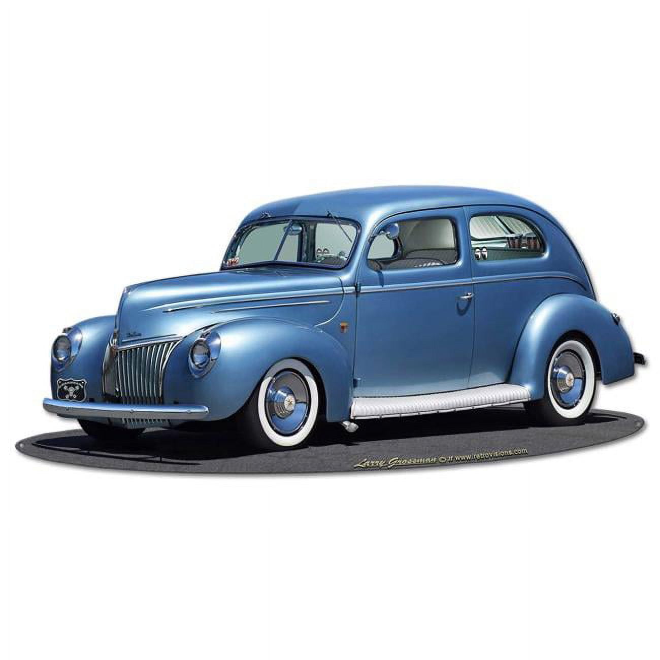 Larry Grossman LGB279 30 x 14 in. 1939 Rod Sedan RT 66 Custom Shape ...