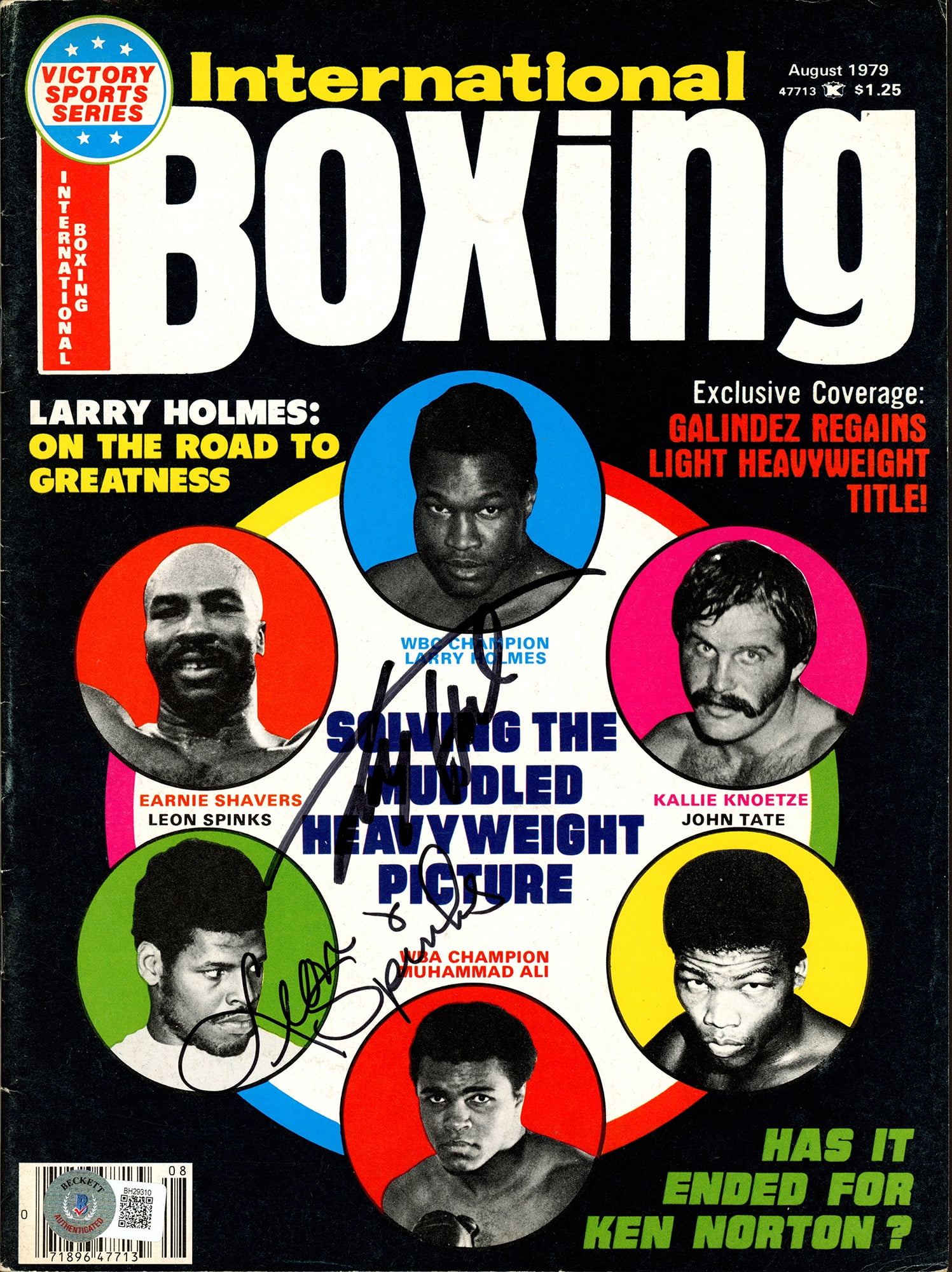 Larry Holmes & Leon Spinks Autographed International Boxing Magazine ...