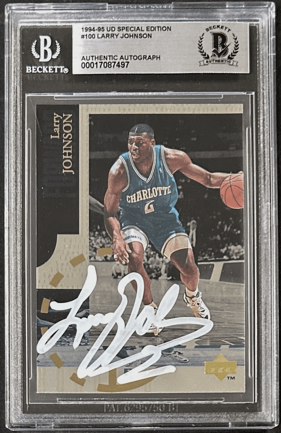 Larry Johnson 1994-95 UD Special Edition Signed Card #100 BAS 17087497 ...