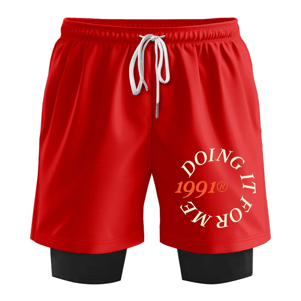 Larry June Doing It For Me Fake Two Shorts Hip Hop Shorts Fashion Men ...