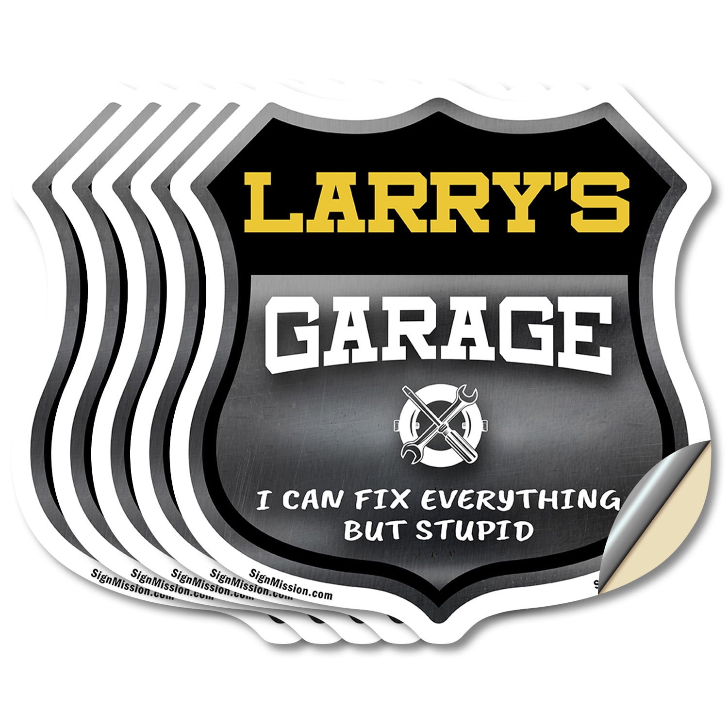 Larry's Garage I Can Fix Everything But Stupid (5 Pack) 4 inch X 4 inch ...