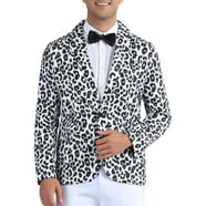 INSPIRE CHIC Men's Party Blazer Leopard Print Notched Lapel Lightweight ...