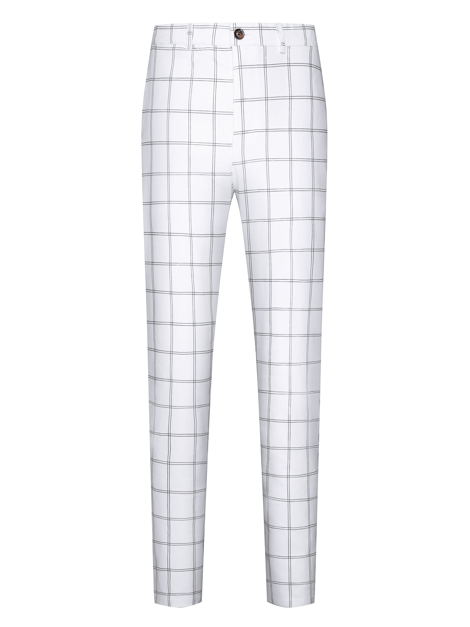INSPIRE CHIC Men's Plaid Dress Pants for Men's Button Formal Office ...