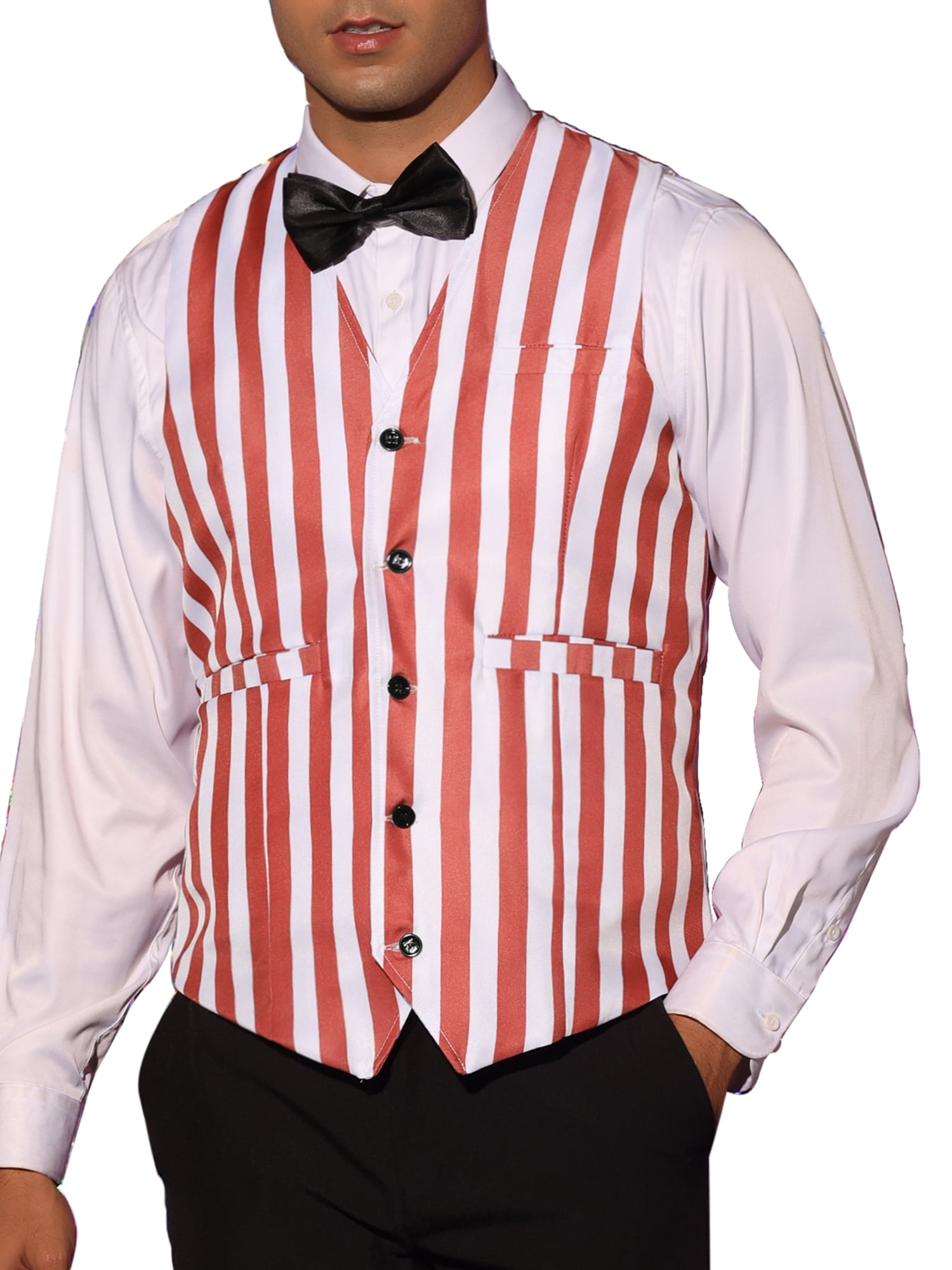 INSPIRE CHIC Business Vest for Men's Slim Fit V Neck Sleeveless Striped ...