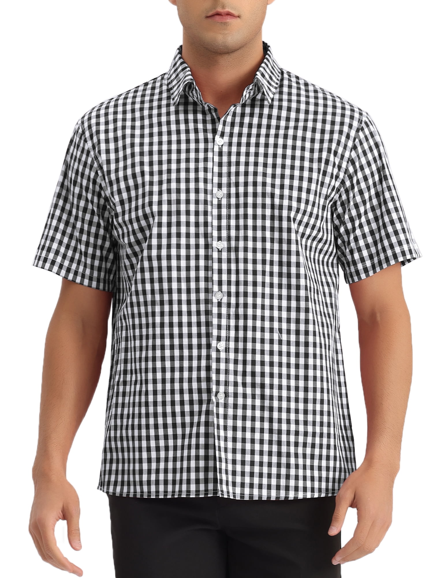 INSPIRE CHIC Checks Dress Shirts for Men's Short Sleeves Formal Plaid ...
