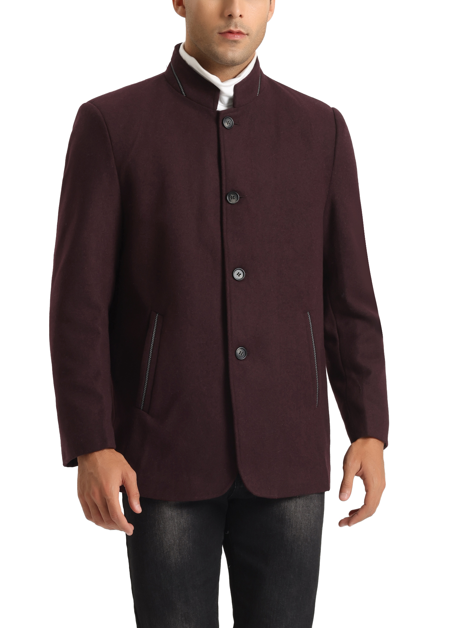 Lars Amadeus Pea Coat for Men's Winter Notched Lapel Double Breasted ...