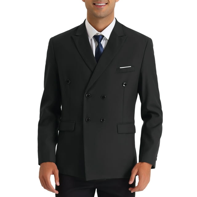 Lars Amadeus Double Breasted Blazer for Men's Slim Fit Peaked Lapel ...