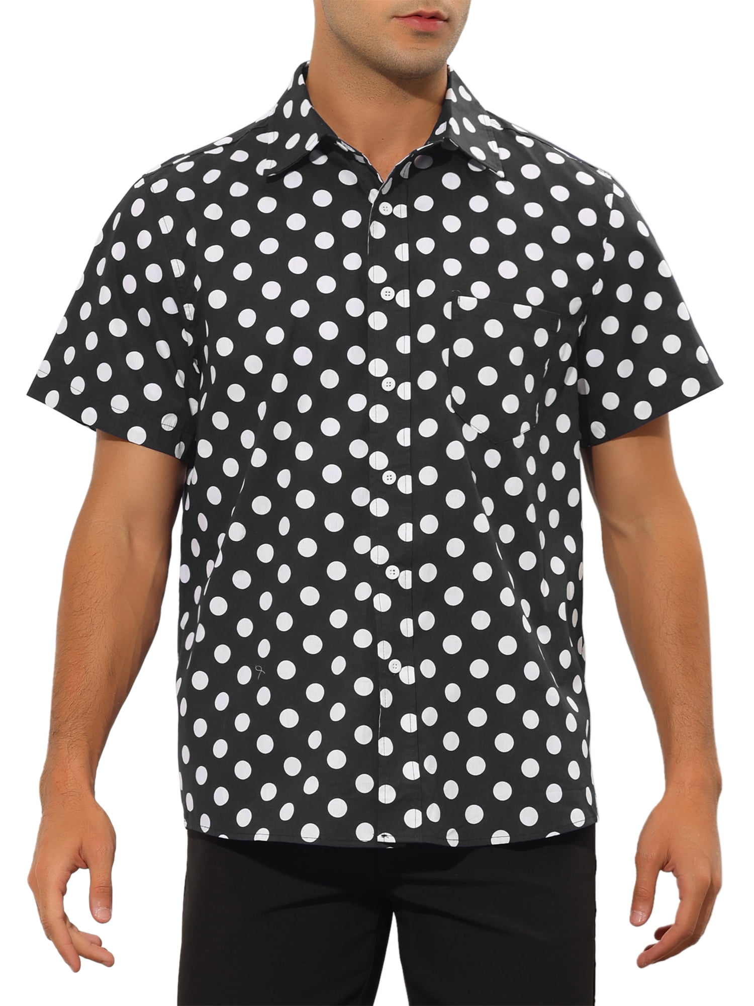 INSPIRE CHIC Dress Shirts for Men's Slim Fit Polka Dots Button Short ...
