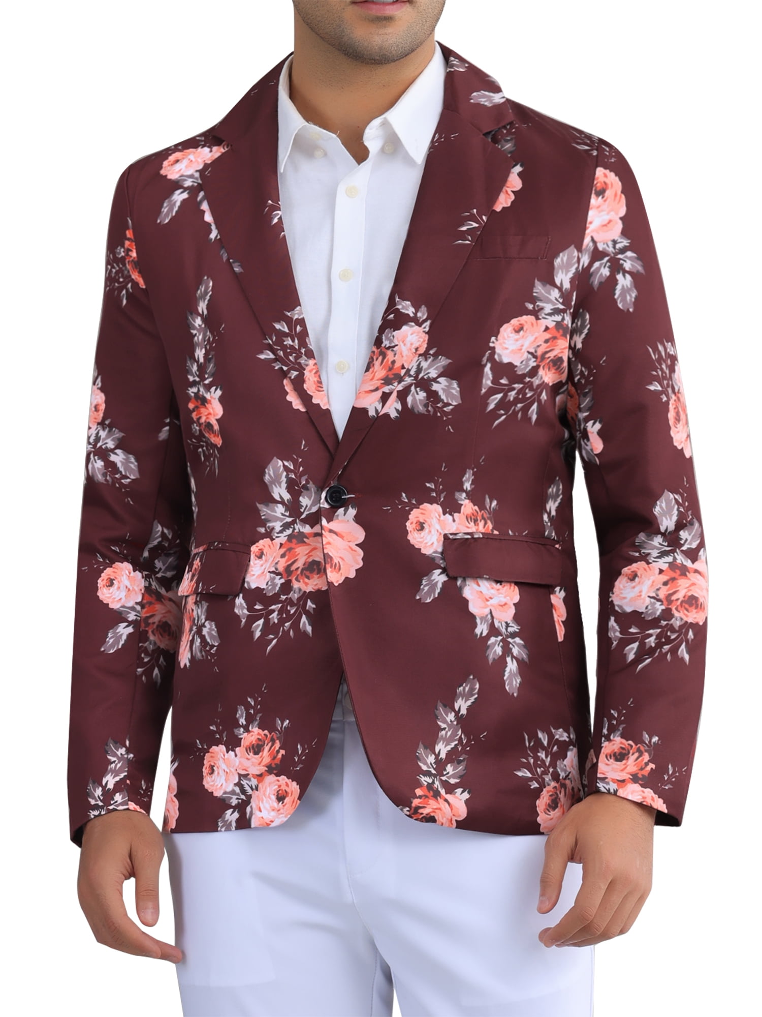 Lars Amadeus Floral Sport Coats for Men's Slim Fit Party Prom Flower ...