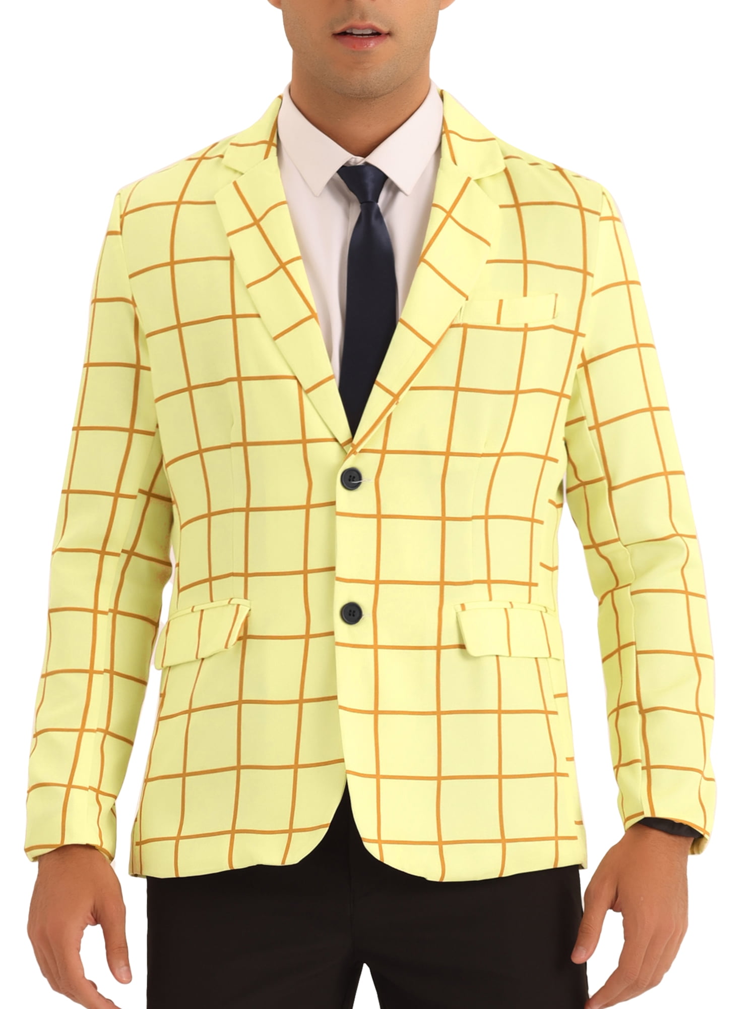 Lars Amadeus Formal Plaid Sports Coat for Men's Notch Lapel Prom ...
