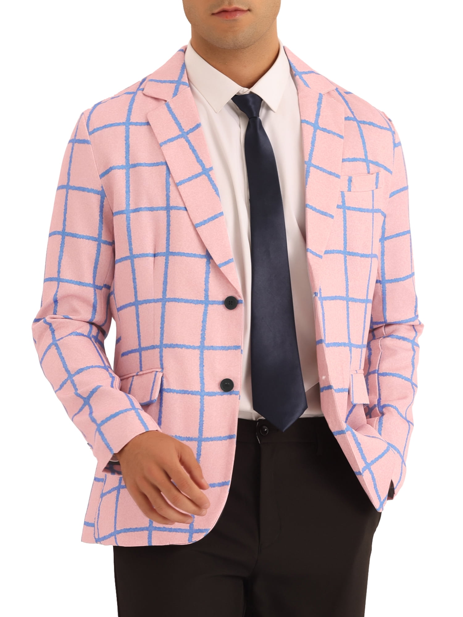 Lars Amadeus Formal Plaid Sports Coat for Men's Notch Lapel Prom ...