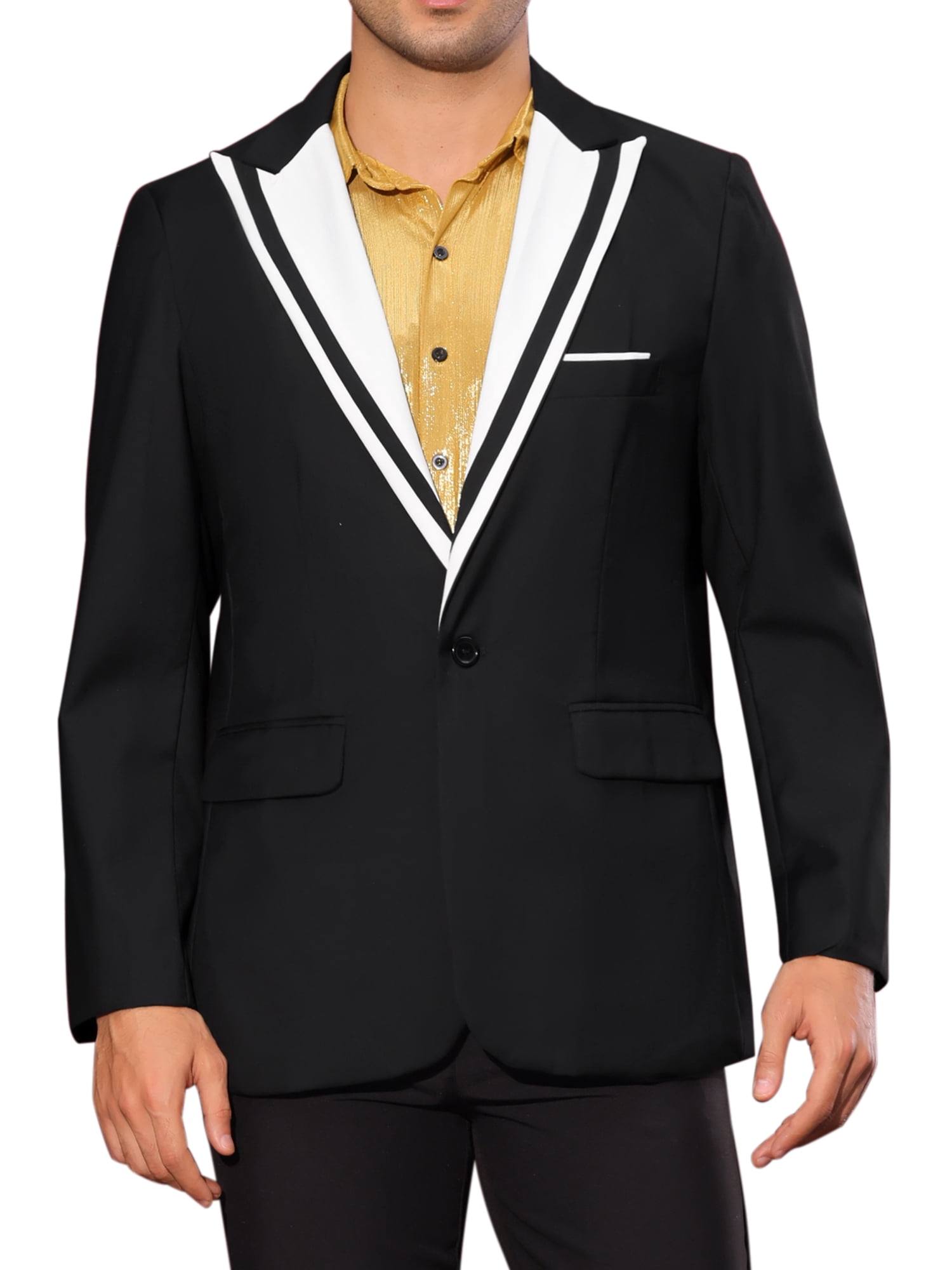 INSPIRE CHIC Formal Sport Coats for Men's Slim Fit Color Block Collar ...
